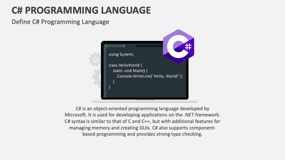 C# Programming Language PowerPoint and Google Slides Template - PPT Slides