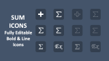Sum Icons for Google Slides and PowerPoint