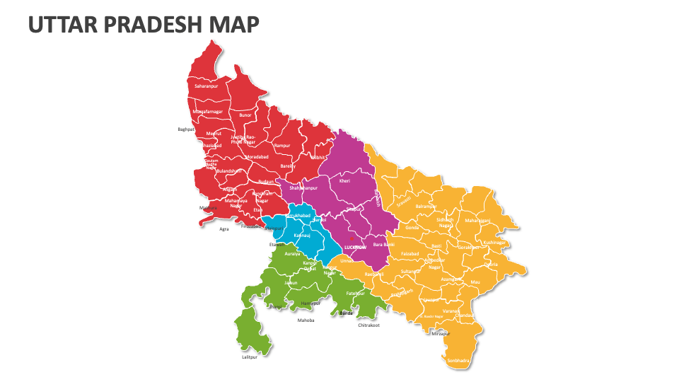 Uttar Pradesh Map for Google Slides and PowerPoint - PPT Slides
