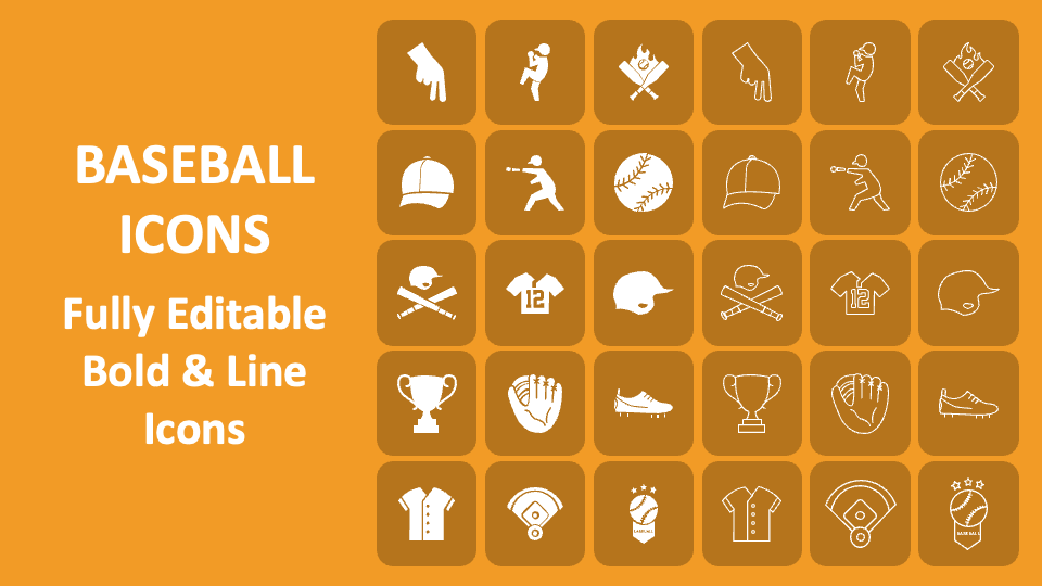 Baseball Icons for PowerPoint and Google Slides - PPT Slides