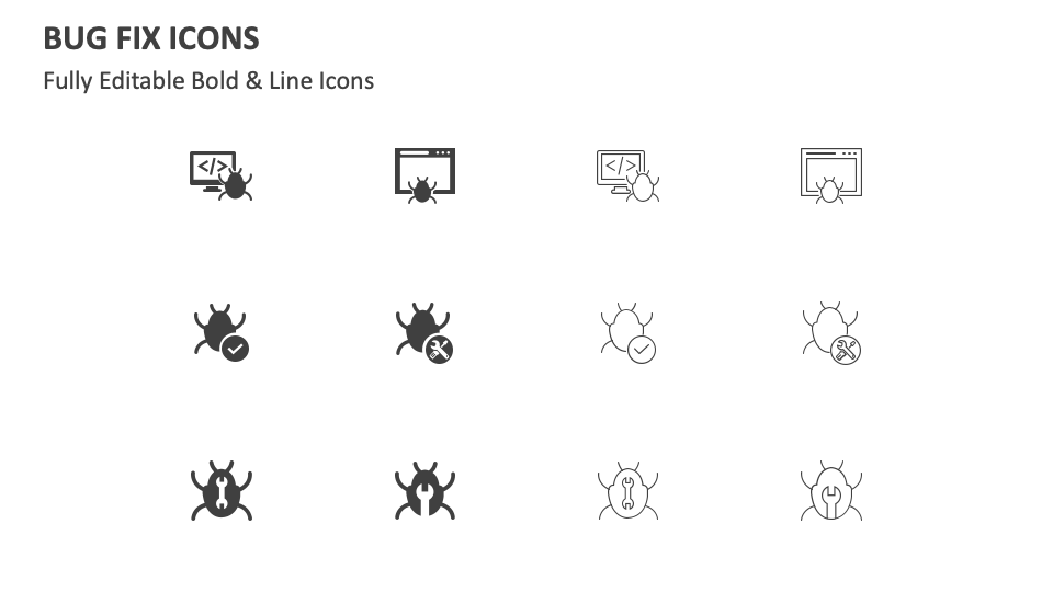 Bug Fix Icons for Google Slides and PowerPoint