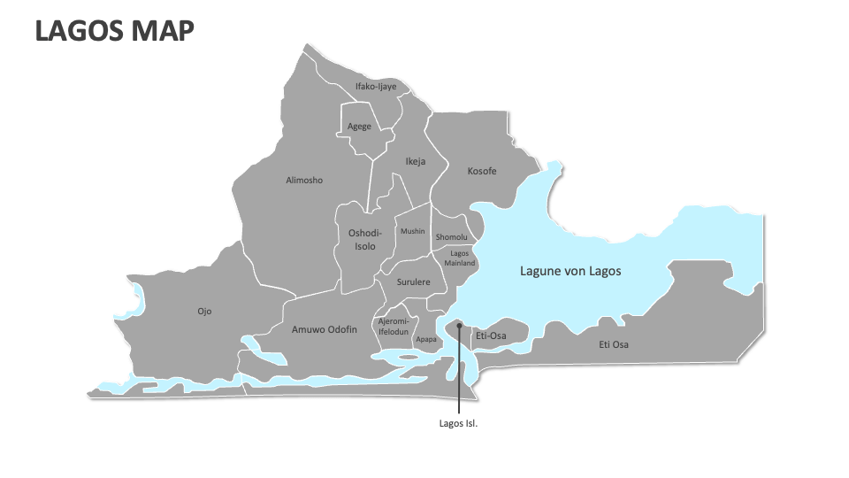 Lagos Map for Google Slides and PowerPoint - PPT Slides