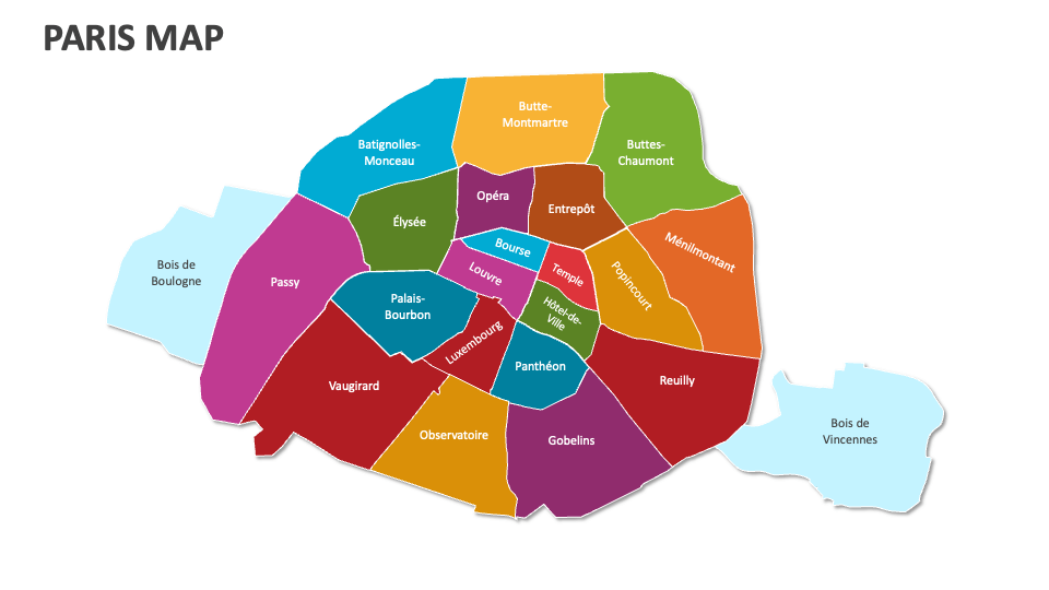 Paris Map for Google Slides and PowerPoint - PPT Slides