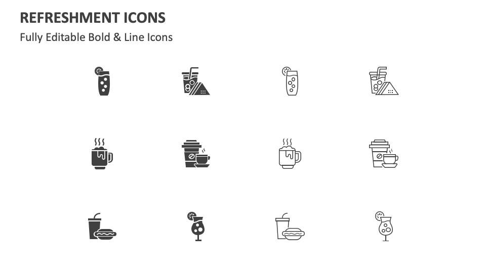 Refreshment Icons for Google Slides and PowerPoint