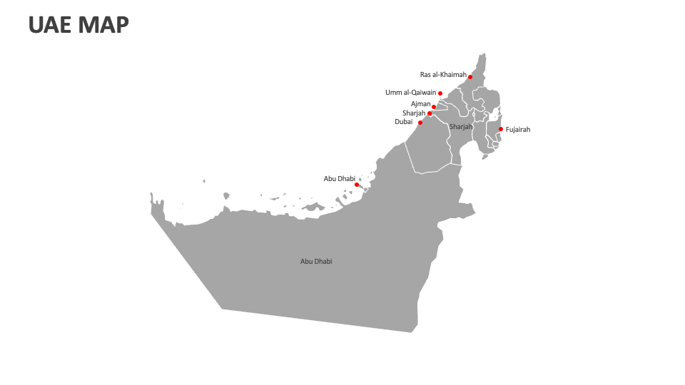 UAE Map for Google Slides and PowerPoint - PPT Slides