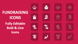 Fundraising Icons for Google Slides and PowerPoint