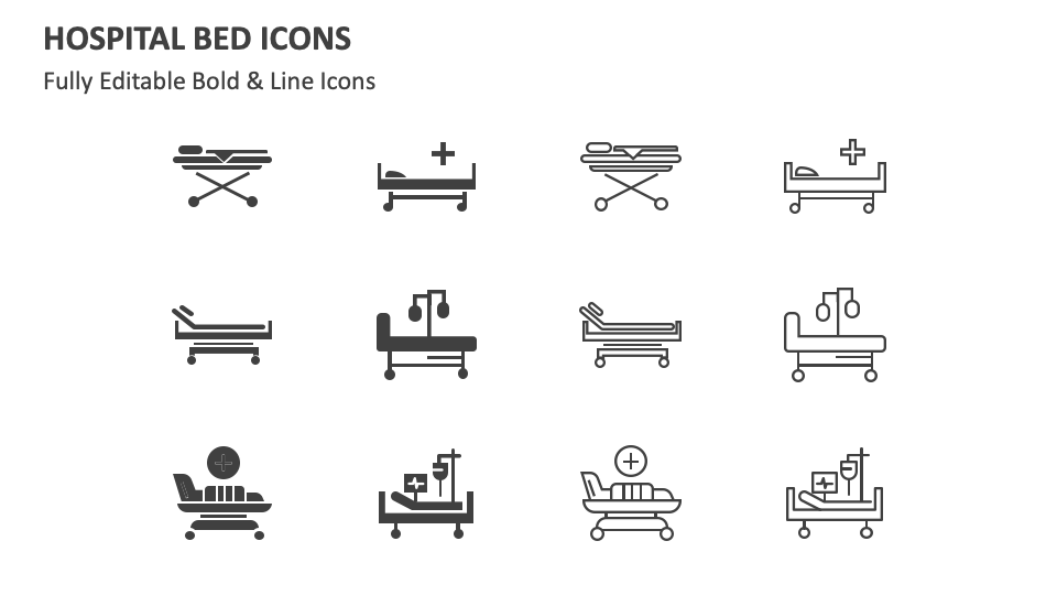 Hospital Bed Icons for PowerPoint and Google Slides - PPT Slides