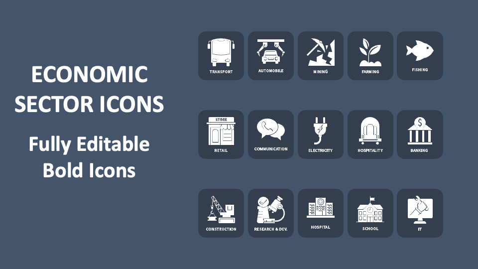 Economic Sector Icons for Google Slides and PowerPoint