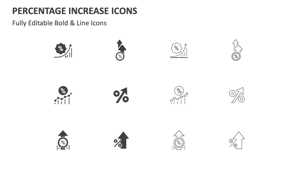 Percentage Increase Icons for Google Slides and PowerPoint