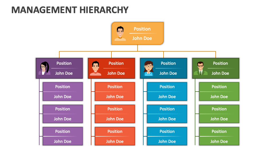 Management Hierarchy PowerPoint and Google Slides Template - PPT Slides