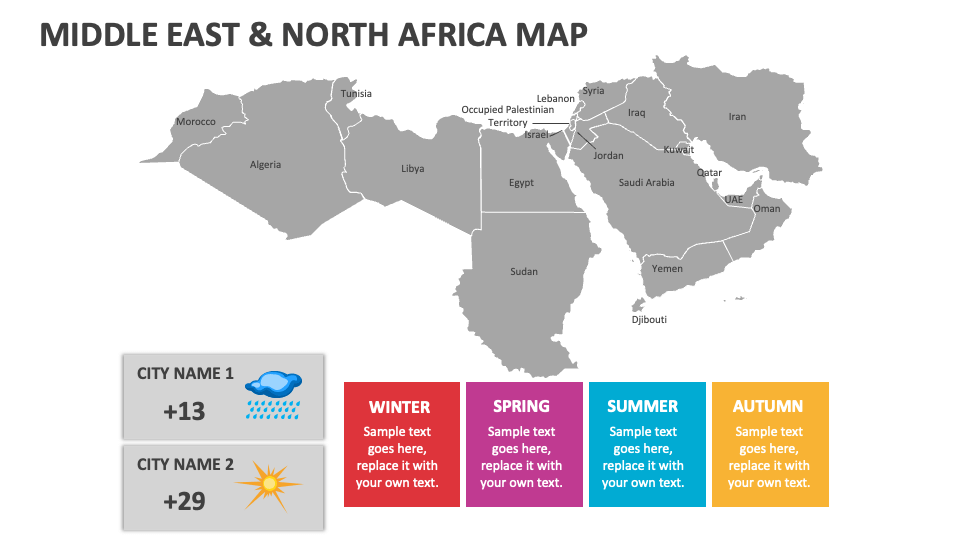 Middle East and North Africa Map for Google Slides and PowerPoint - PPT ...