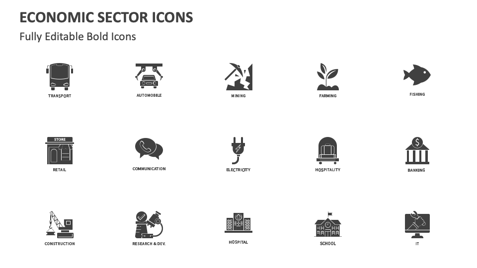Economic Sector Icons for Google Slides and PowerPoint