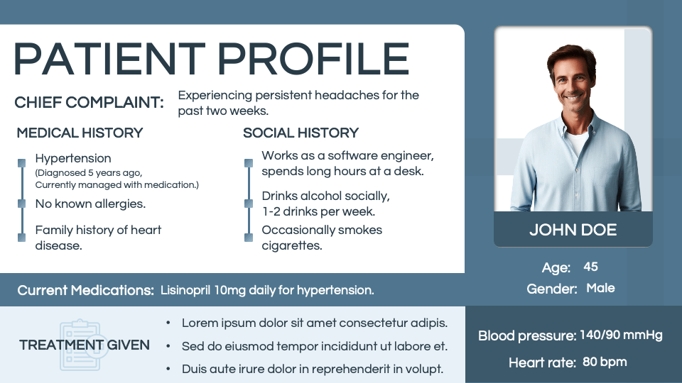 Patient Profile Template for Google Slides and PowerPoint - PPT Slides