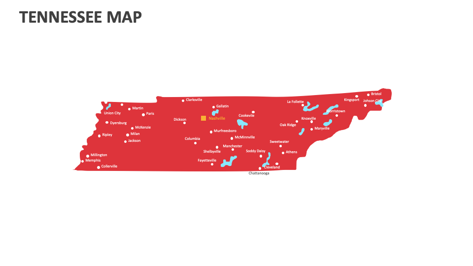 Tennessee Map for Google Slides and PowerPoint - PPT Slides