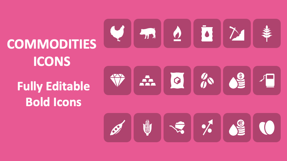 Commodities Icons for Google Slides and PowerPoint