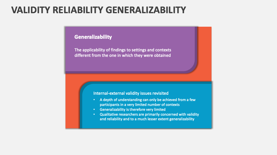 Validity Reliability Generalizability Template for PowerPoint and Google Slides - PPT Slides