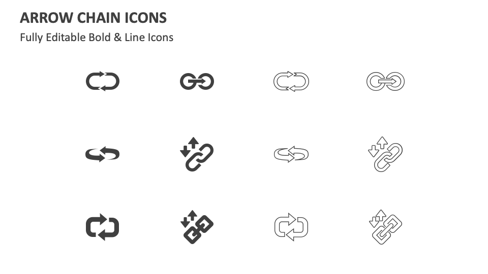 Arrow Chain Icons for Google Slides and PowerPoint