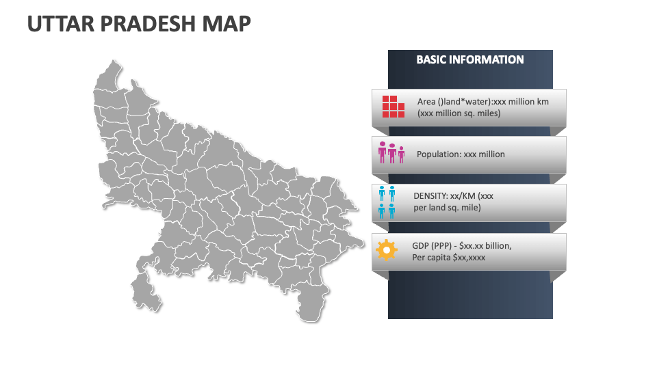 Uttar Pradesh Map for Google Slides and PowerPoint - PPT Slides
