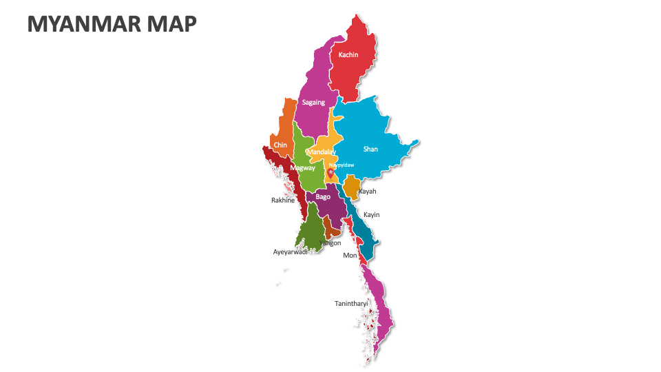 Myanmar Map for Google Slides and PowerPoint - PPT Slides