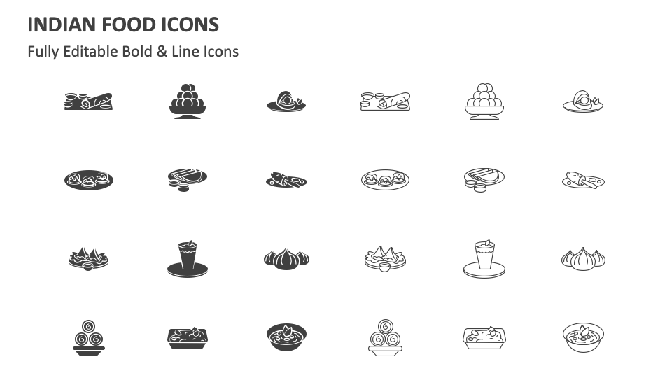 Indian Food Icons for Google Slides and PowerPoint