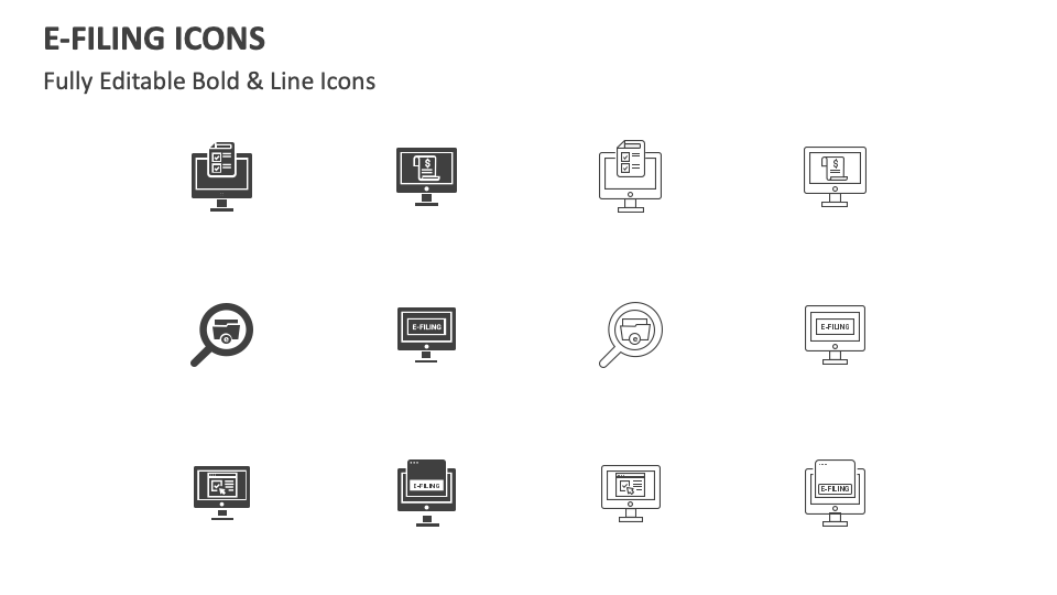 E-Filing Icons for Google Slides and PowerPoint