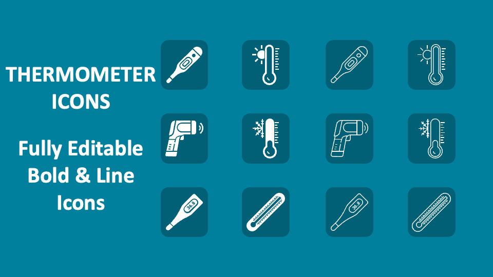 Thermometer Icons for PowerPoint and Google Slides - PPT Slides