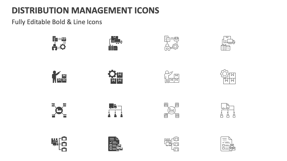 Distribution Management Icons for Google Slides and PowerPoint