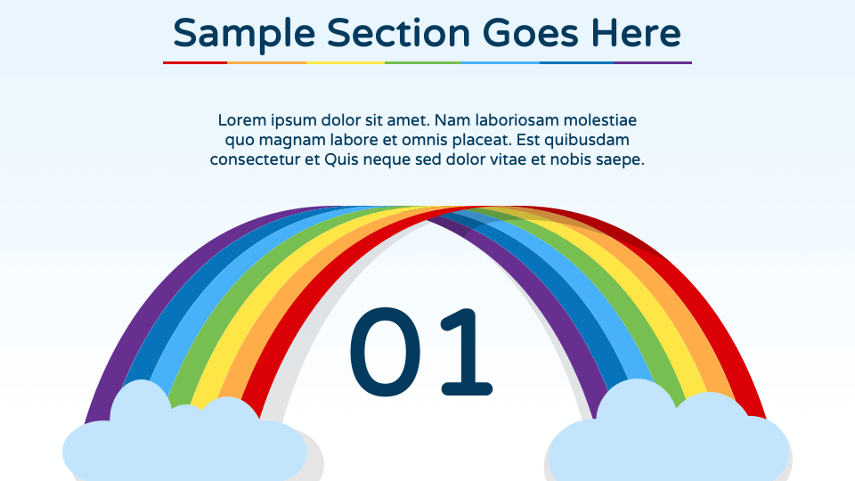 Free Rainbow Background Presentation Theme for Google Slides and PowerPoint