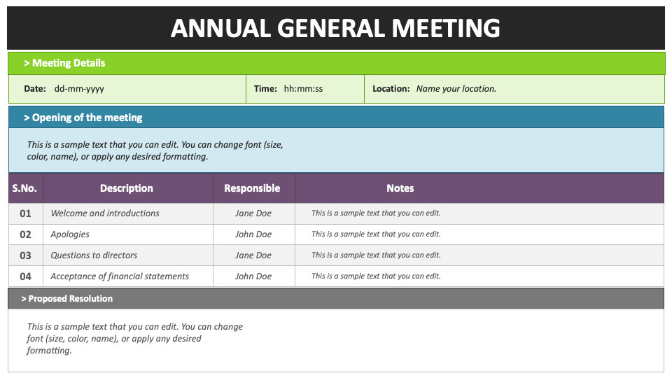 Annual General Meeting Template for Google Slides and PowerPoint - PPT ...