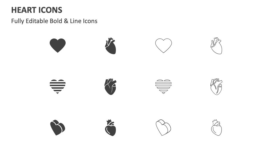 Heart Icons for Google Slides and PowerPoint