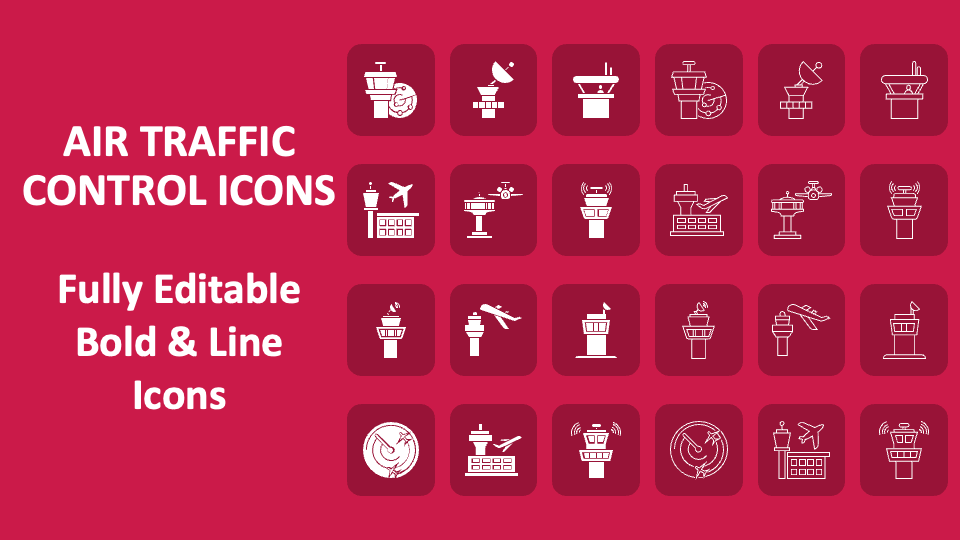 Air Traffic Control Icons for Google Slides and PowerPoint