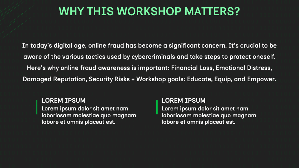 Online Fraud Awareness Workshop Template for Google Slides and ...