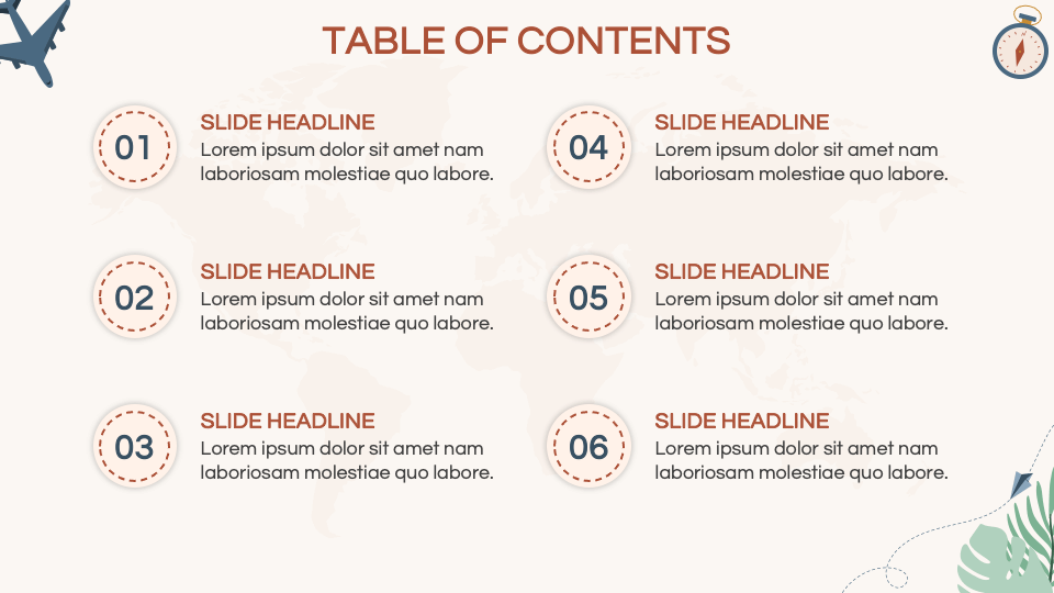 Travel Itinerary Template for Google Slides and PowerPoint - PPT Slides