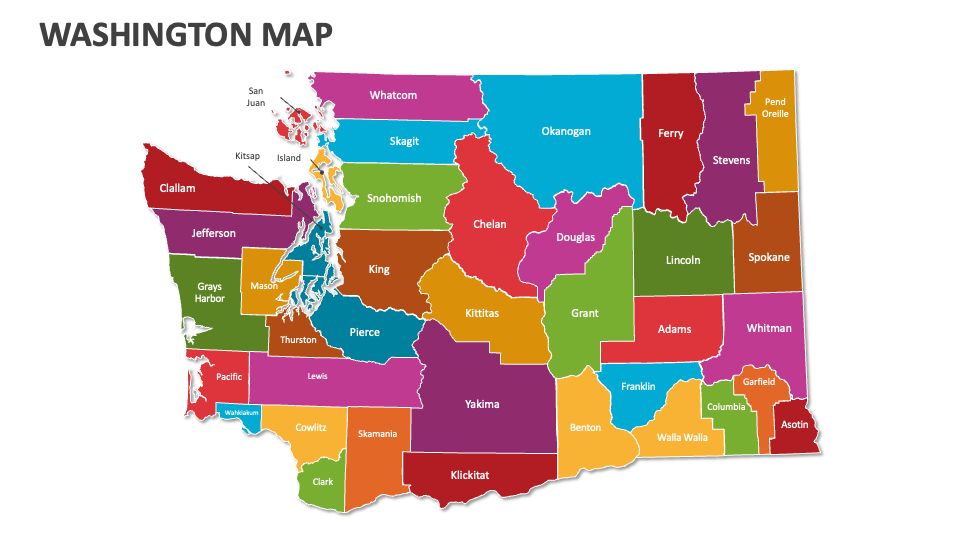 Washington Map for Google Slides and PowerPoint - PPT Slides