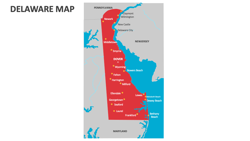 Delaware Map for Google Slides and PowerPoint - PPT Slides