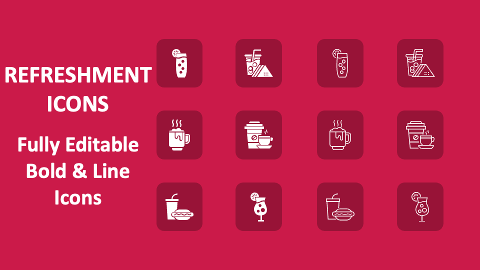 Refreshment Icons for Google Slides and PowerPoint
