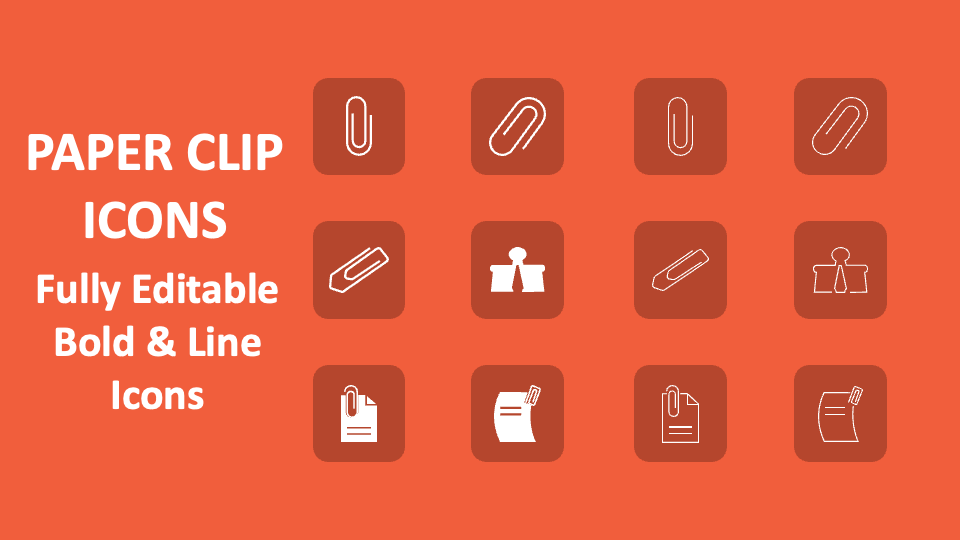 Paper Clip Icons for Google Slides and PowerPoint