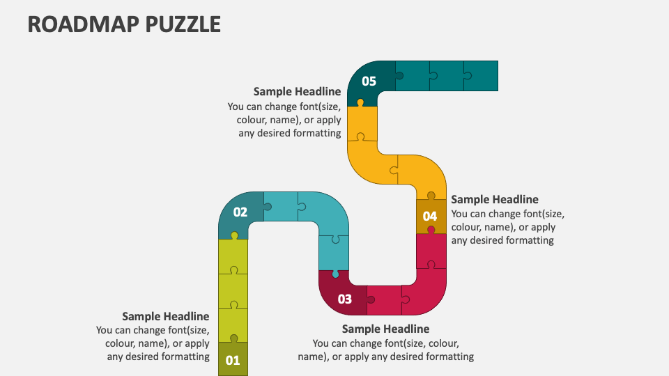 Roadmap Puzzle PowerPoint and Google Slides Template - PPT Slides