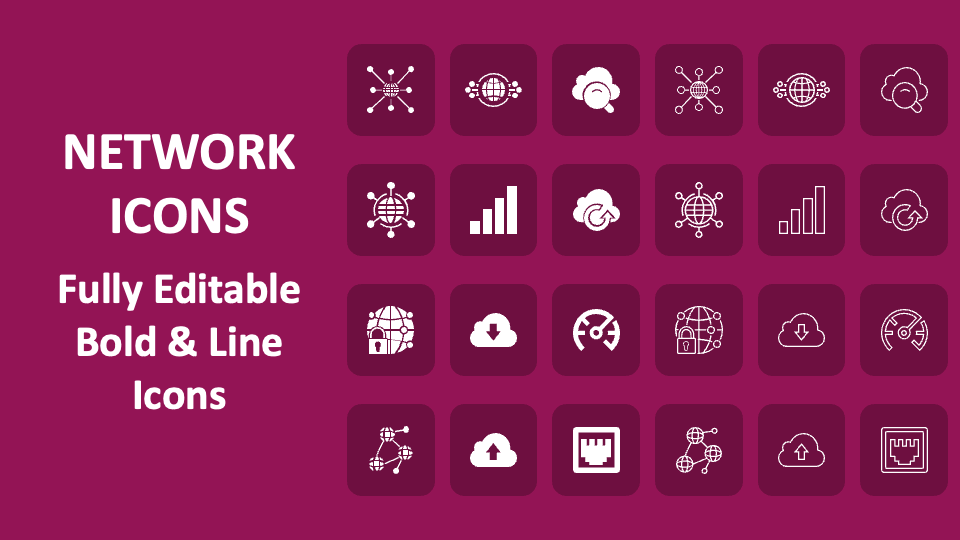 Network Icons for Google Slides and PowerPoint