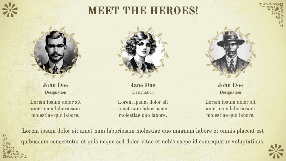 Free - Elegant Vintage Style Presentation Theme for Google Slides and ...