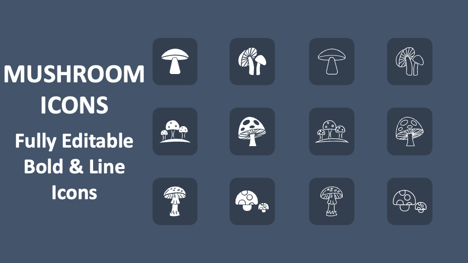 Mushroom Icons for Google Slides and PowerPoint