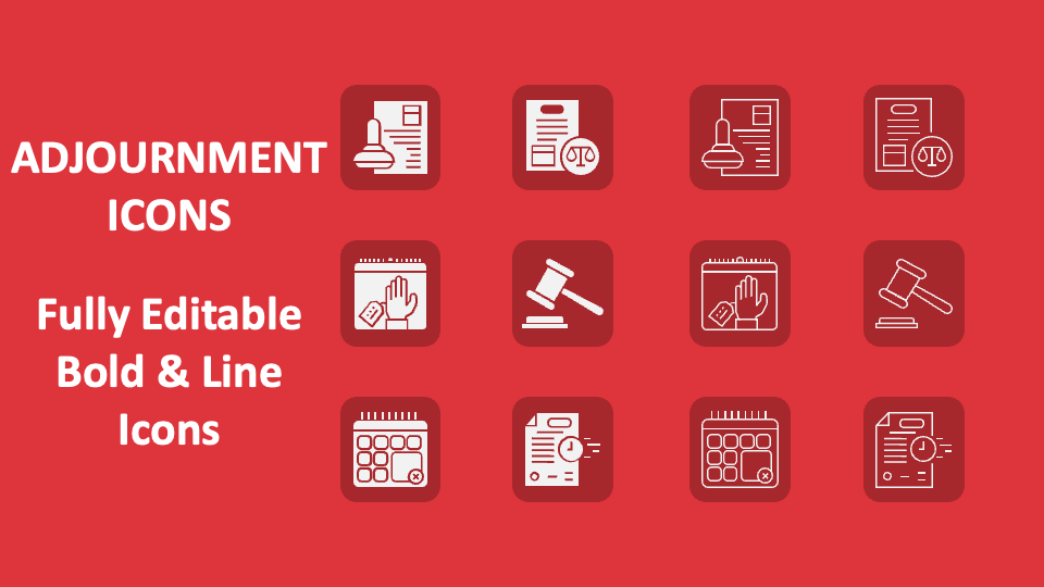 Adjournment Icons for PowerPoint and Google Slides - PPT Slides