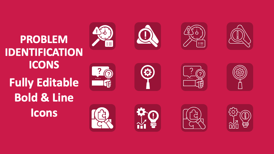 Problem Identification Icons for Google Slides and PowerPoint