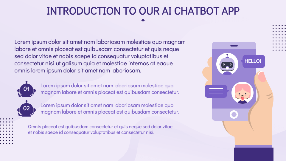 AI Chatbot App Pitch Deck for Google Slides and PowerPoint
