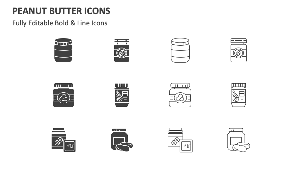 Peanut Butter Icons for Google Slides and PowerPoint Peanut Butter Icons for Google Slides and PowerPoint