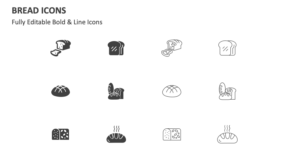 Bread Icons for PowerPoint and Google Slides - PPT Slides