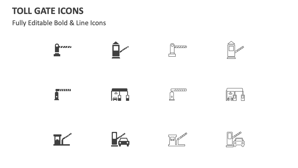 Toll Gate Icons for Google Slides and PowerPoint