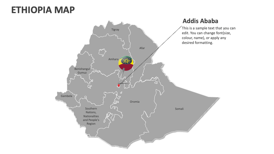 Ethiopia map for Google Slides and PowerPoint - PPT Slides