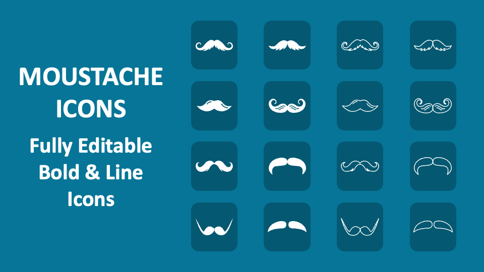 Moustache Icons for PowerPoint and Google Slides - PPT Slides