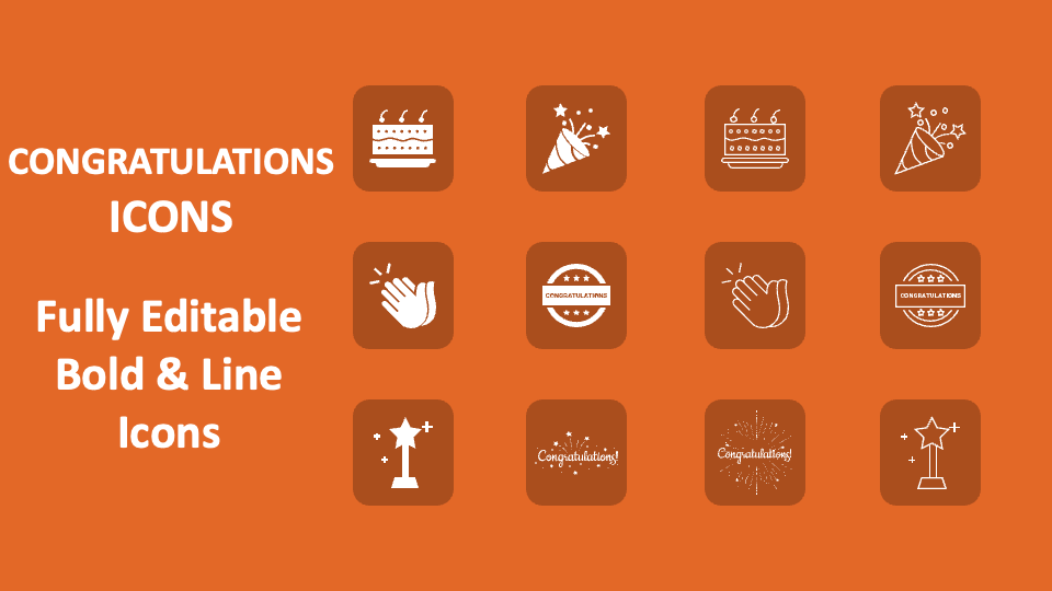 Congratulations Icons for Google Slides and PowerPoint